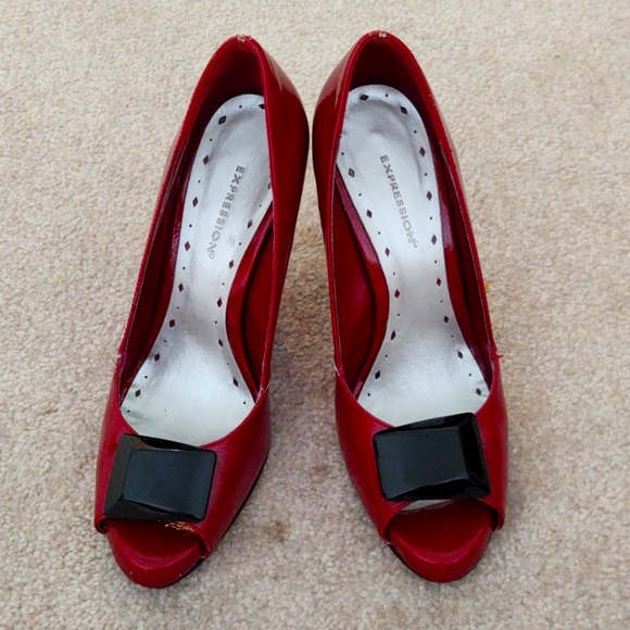 Expressions | Shoes | Burgundy Peep Toe Pumps | Poshmark